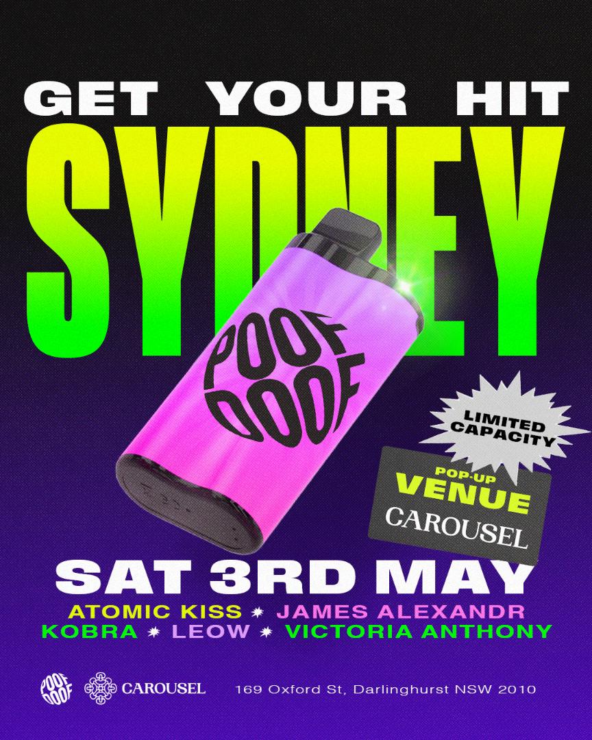 POOF DOOF Sydney - Saturday 3rd May | Carousel